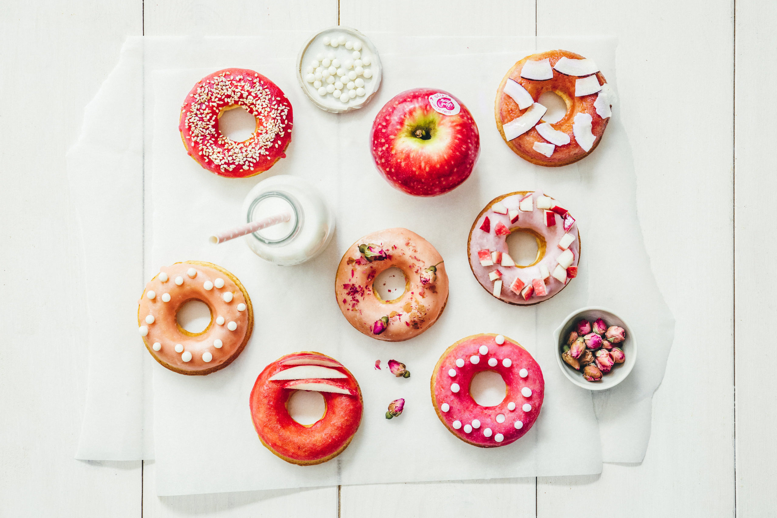 Donuts à la pomme Pink Lady